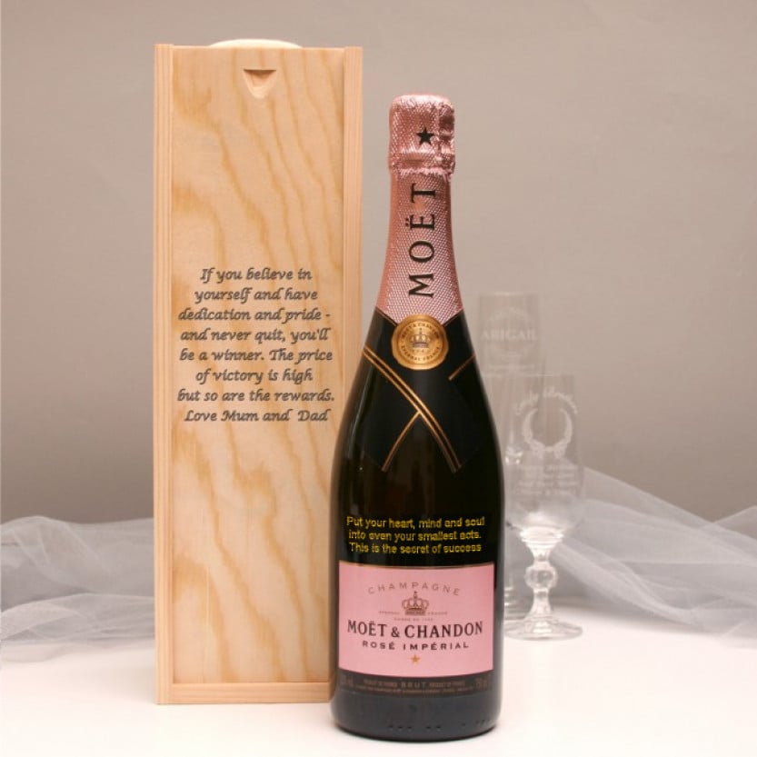 Personalised Pink Moet 75cl - GiftsOnline4U