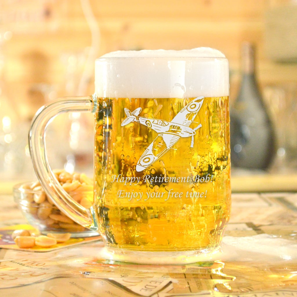 Personalised Tankard With A Spitfire Aircraft Image