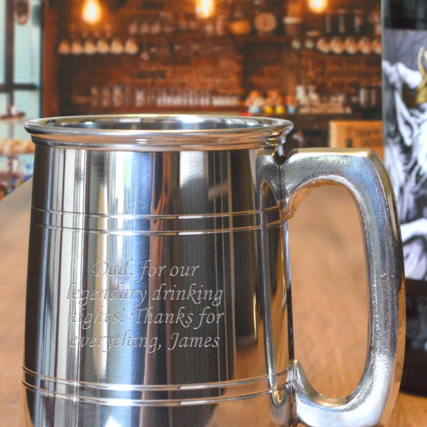 Engraved Half Pint Pewter Tankard - GiftsOnline4U