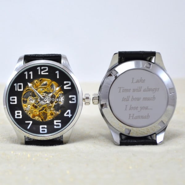 Engraved Mechanical Wrist Watch - GiftsOnline4U