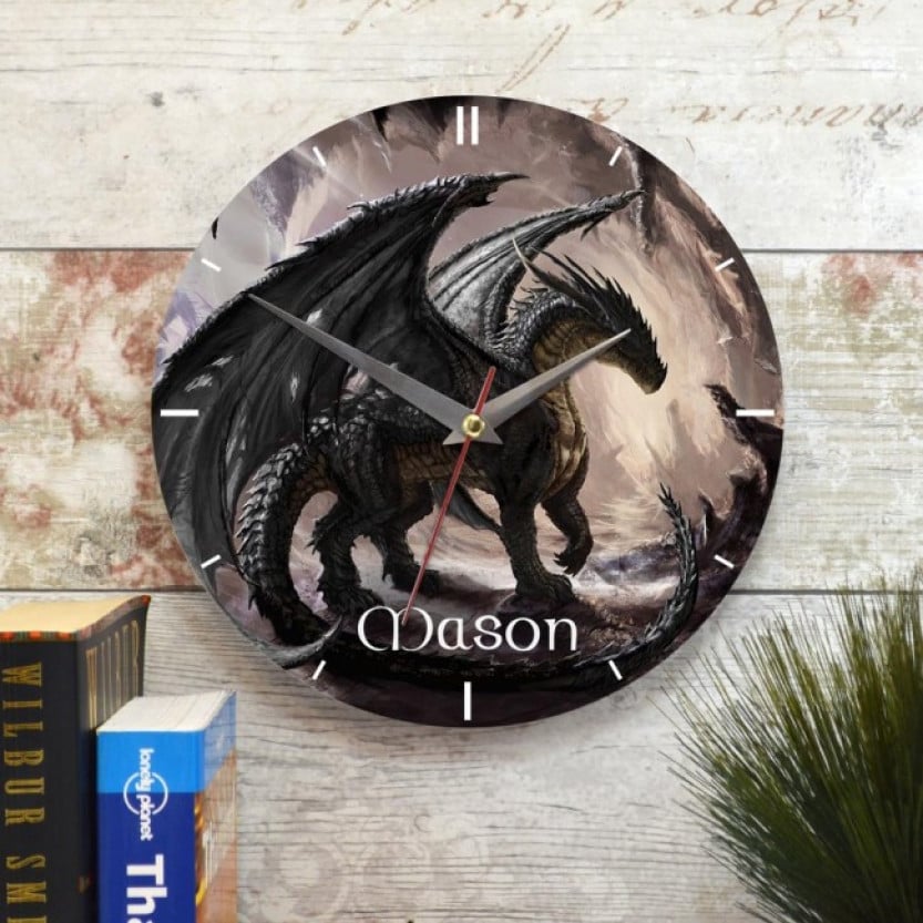 Personalised Dragon Wall Clock - GiftsOnline4U