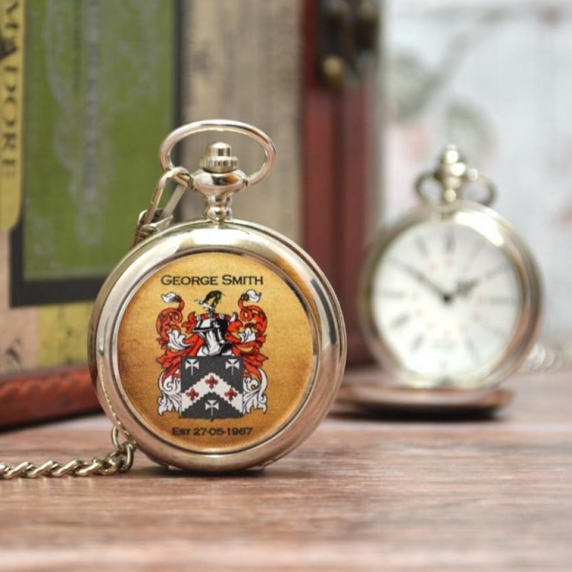 Family Crest Personalised Pocket Watch - GiftsOnline4U