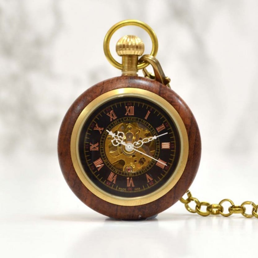 Wooden Personalised Pocket Watch - GiftsOnline4U