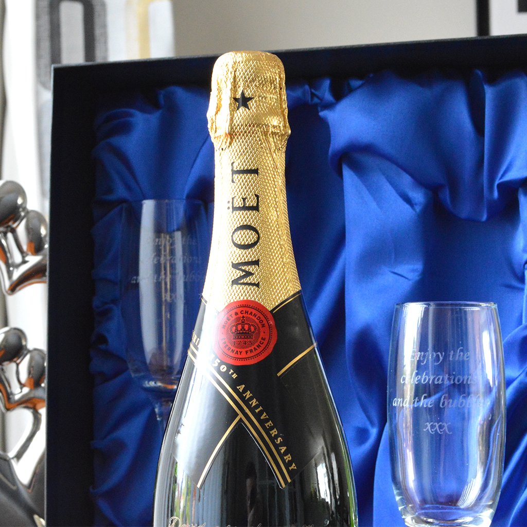 Moet Champagne Gift Set with Engraved Moet and Personalised Champagne ... Moet Champagne Gift Set with Engraved Moet and Personalised Champagne ...