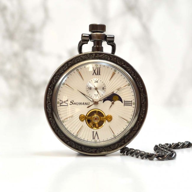 Bronze Open Face Personalised Pocket Watch - GiftsOnline4U