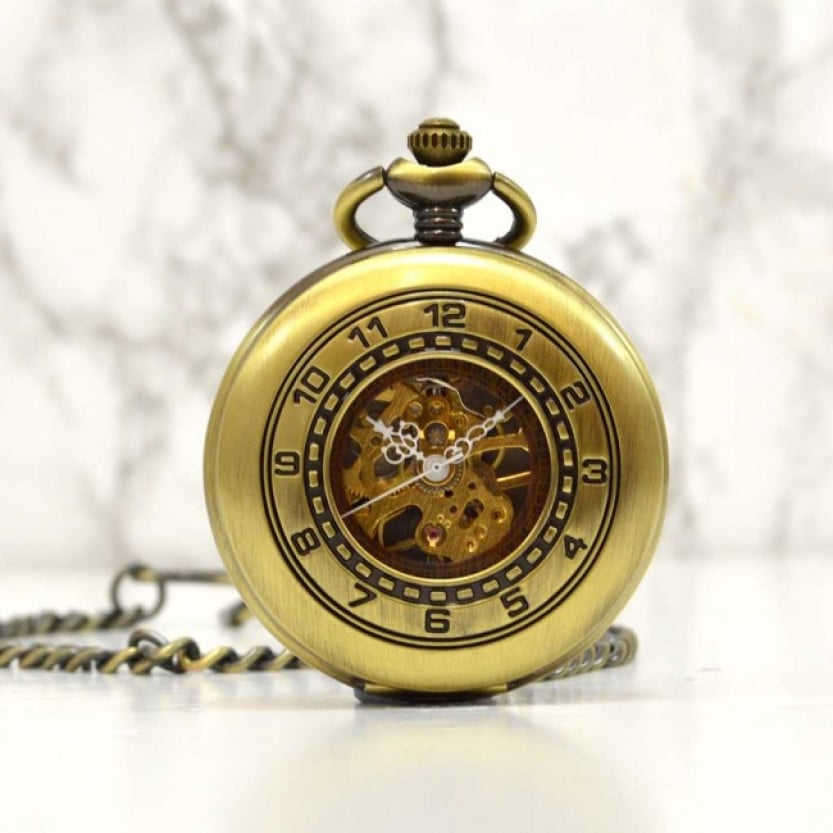 Personalised Pocket Watch Bronze ID Tag - GiftsOnline4U