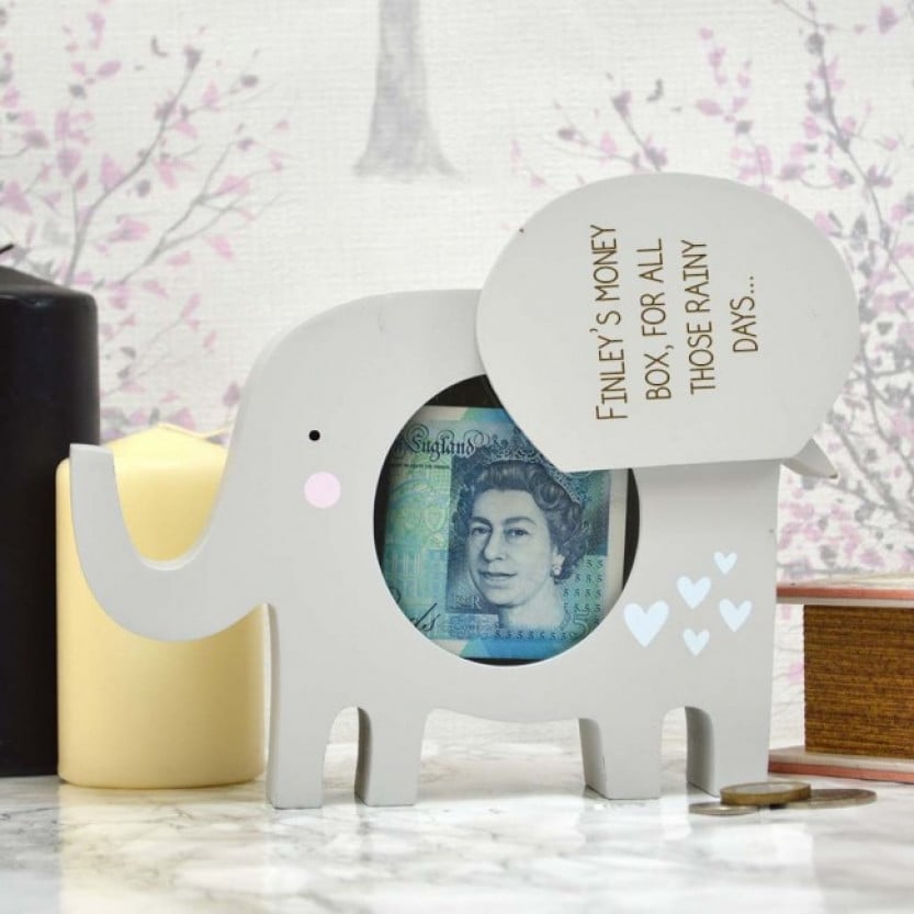 Personalised Elephant Money Box Gift - GiftsOnline4U