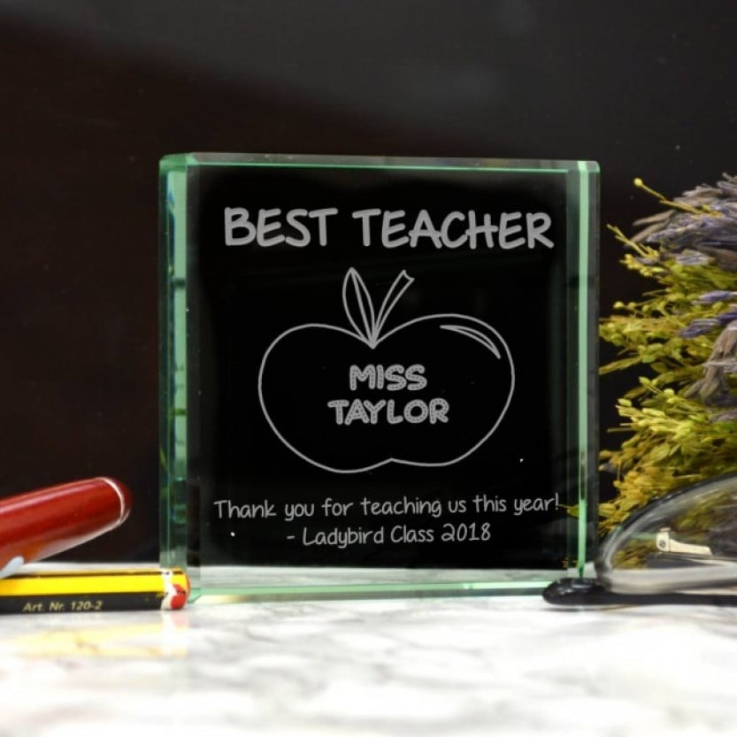 Personalised Glass Token Thank You Teacher Gift - GiftsOnline4U