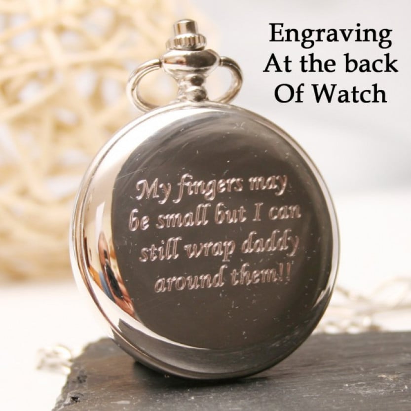Engraved Pocket Watch Number One Dad Trophy Design - GiftsOnline4U