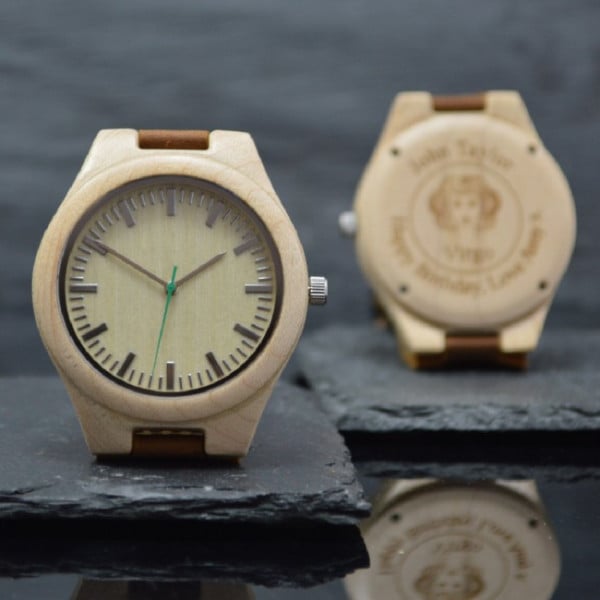 Zodiac Design Engraved Wooden Wrist Watch - GiftsOnline4U
