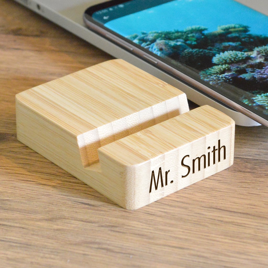 Personalised Eco-Friendly Bamboo Smartphone Stand - GiftsOnline4U