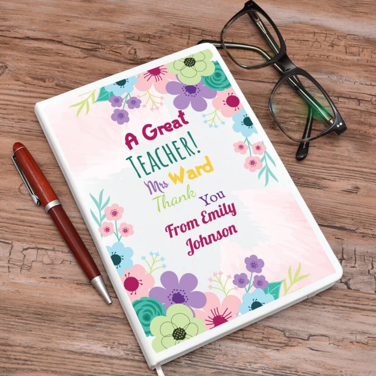 Personalised A5 Notebook With A Gemini Design White