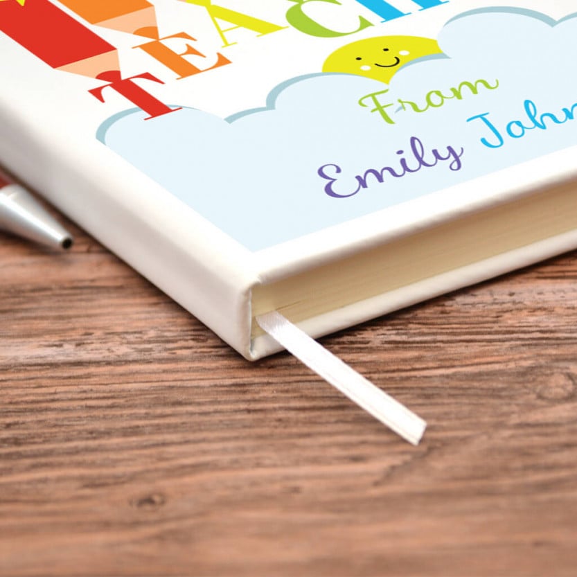 Personalised Thank You Teacher Notebook Rainbow - GiftsOnline4U