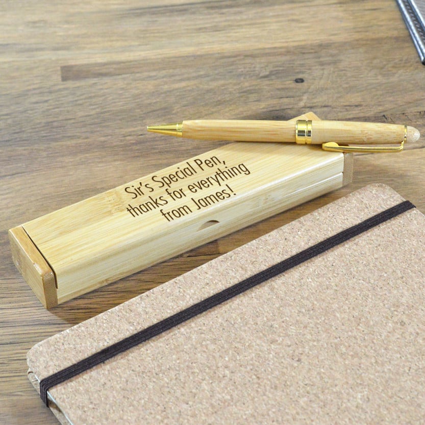 Personalised Eco-Friendly Bamboo Pen with Box - GiftsOnline4U