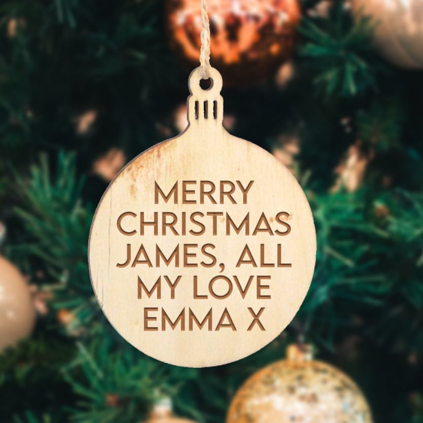 Personalised Christmas Bauble Message Design - GiftsOnline4U