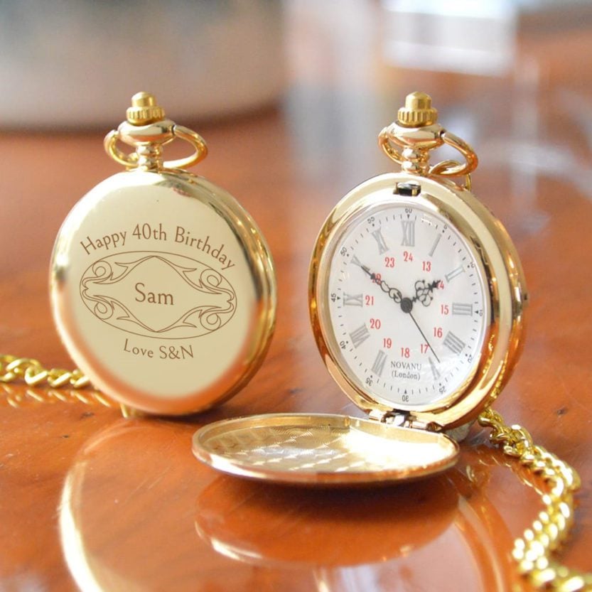 Engraved 40th Birthday Pocket Watch - GiftsOnline4U