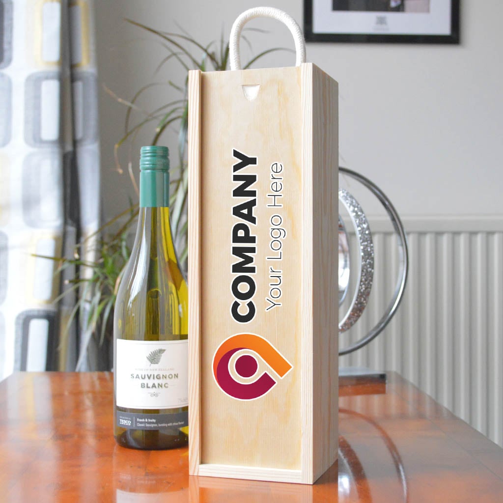 Wooden Personalised Bottle Gift Box With Your Logo