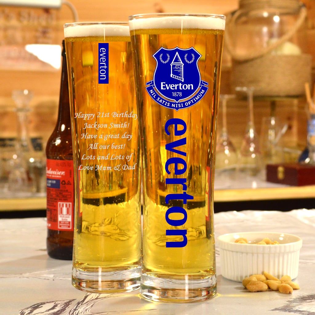Personalised Everton Peroni Glass Gift - GiftsOnline4U